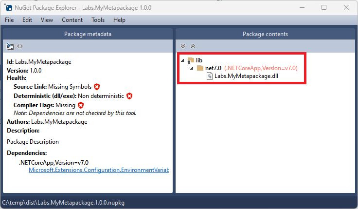 How to create a NuGet metapackage